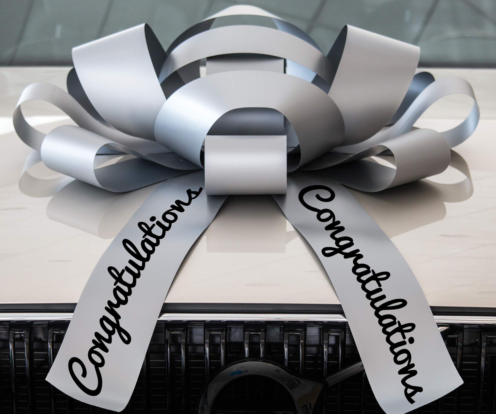 30 INCH SILVER MAGNETIC CONGRATULATIONS BOW #531ADS-S ...